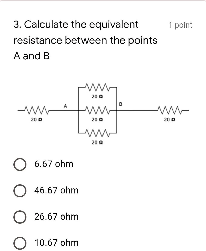 SOLVED: 'Calculate the equivalent resistance between the points A and B. 3. Calculate the ...