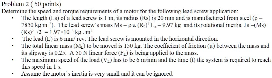 SOLVED: Problem 2 (50 points): Determine the speed and torque ...