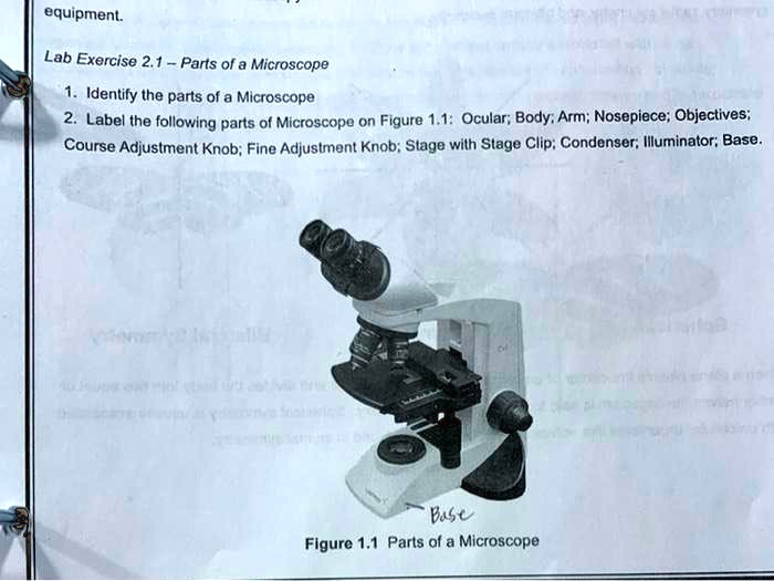 equipment lab exercise 21 parts ofa microscope identify ihe parts of a ...