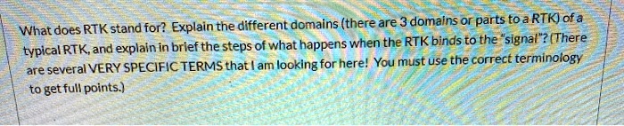 what does rtk stand for explain the different domains there are 3 ...