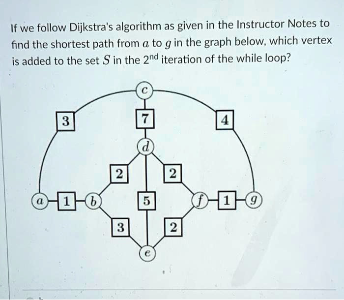 SOLVED: If we follow Dijkstra's algorithm as given in the Instructor ...