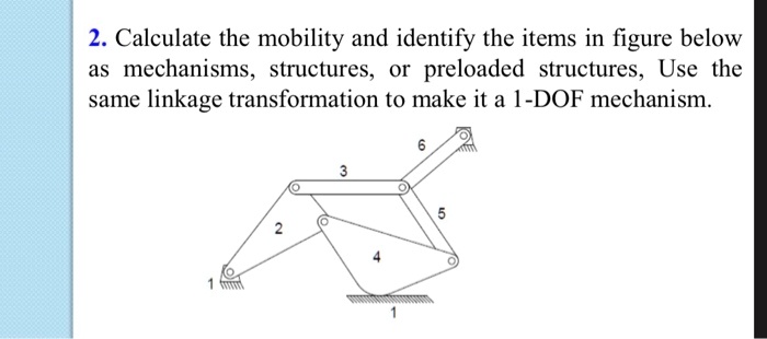 SOLVED: Calculate the mobility and identify the items in the figure ...