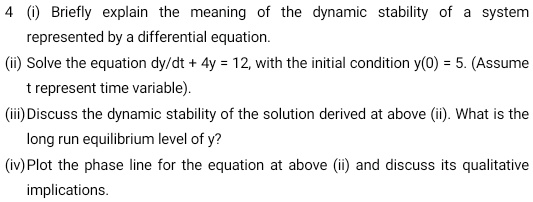 briefly explain the meaning the dynamic stability system represented by ...