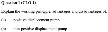SOLVED: Question 1 (CLO 1) Explain the working principle, advantages ...