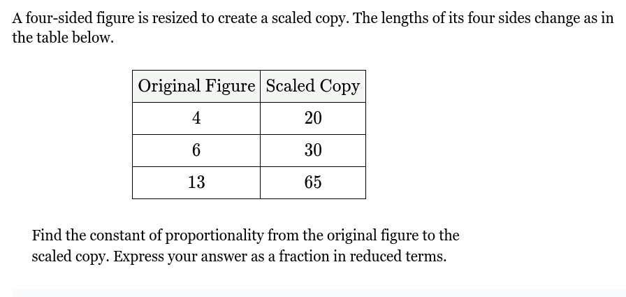 [GET ANSWER] A four-sided figure is resized to create a scaled copy ...
