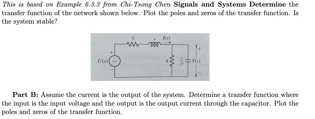 Solved This Is Based On Example 633 From Chi Tsonq Chen Signals And Systems Determine The