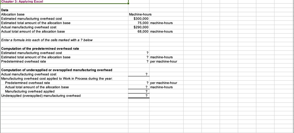SOLVED: Chapter 3: Applying Excel: Excel Worksheet (Part 1 of 2 ... SOLVED: Chapter 3: Applying Excel: Excel Worksheet (Part 1 of 2 ...