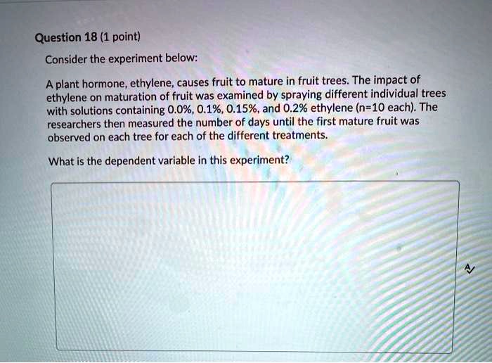 question 18 point consider the experiment below a plant hormone ...