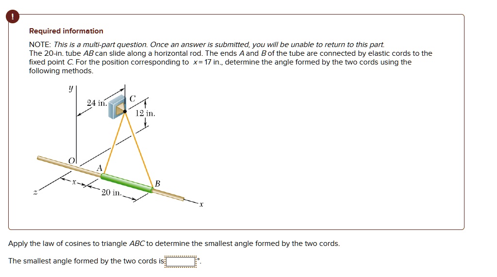 SOLVED: The smallest angle formed by the two cords is
