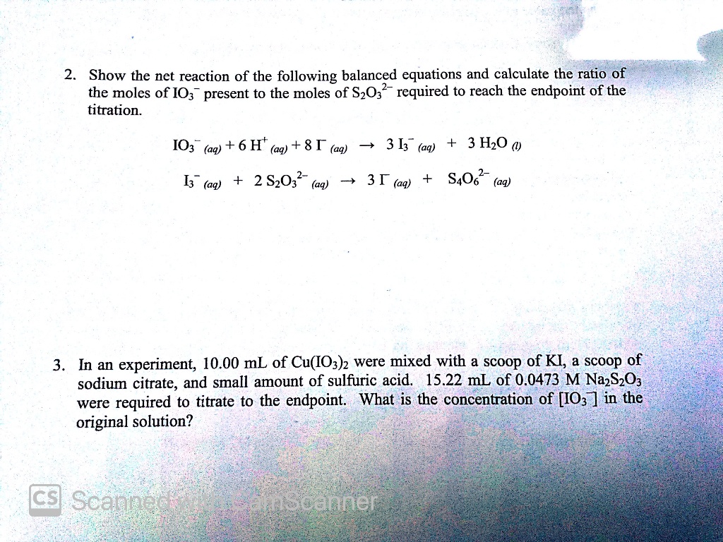 show the net reaction of the following balanced equations and calculate ...