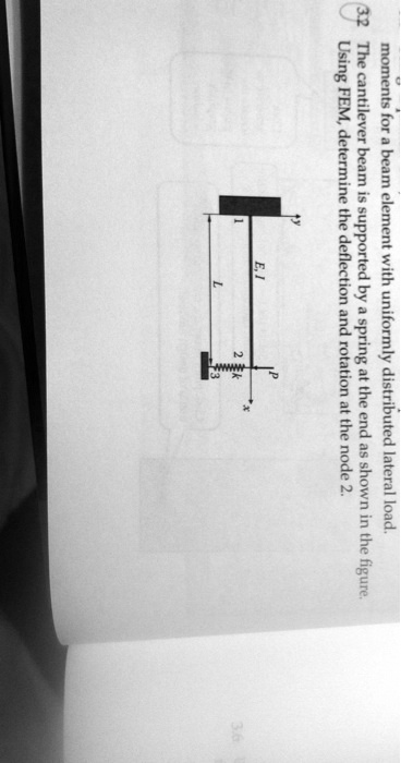 2 Using FEM, determine the deflection and rotation at the node 2. The ...