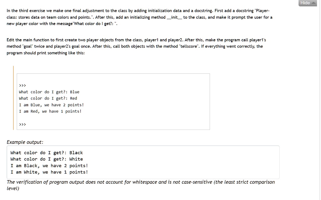 Solved Python Object Oriented Programming Initializing A Class Task Was To Create A Program