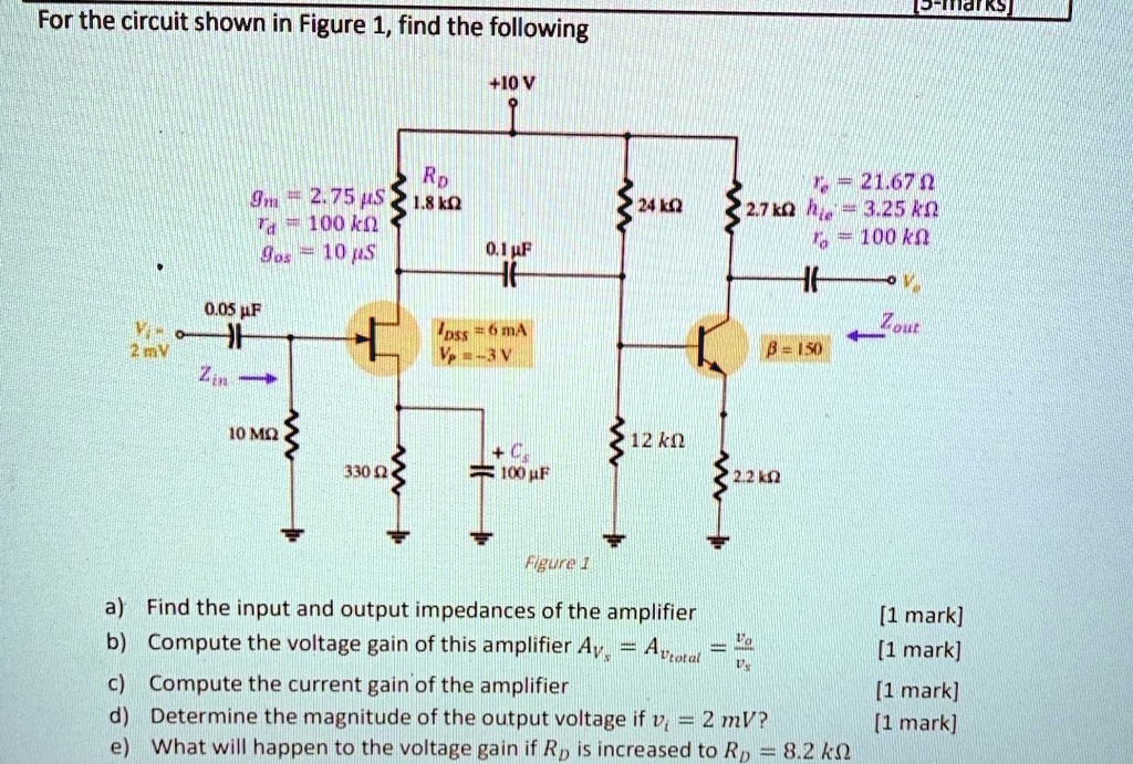 SOLVED: For the circuit shown in Figure 1, find the following: a) Find the input and output ...