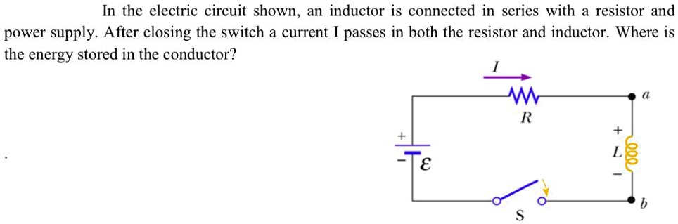 in the electric circuit shown an inductor is connected in series with a resistor and power ...