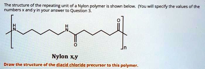SOLVED:The structure of the repeating unit of a Nylon polymer is shown ...