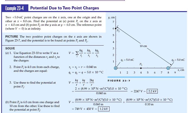 example 23 4 potential due to two point charges two 50 nc point charges ...