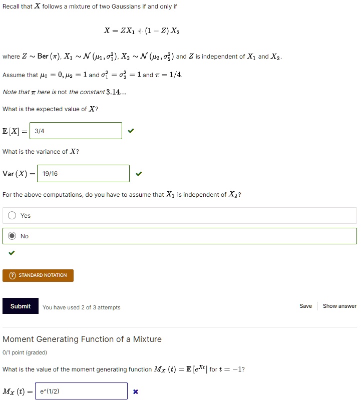 recall that x follows a mixture of two gaussians if and only if xzx11 ...