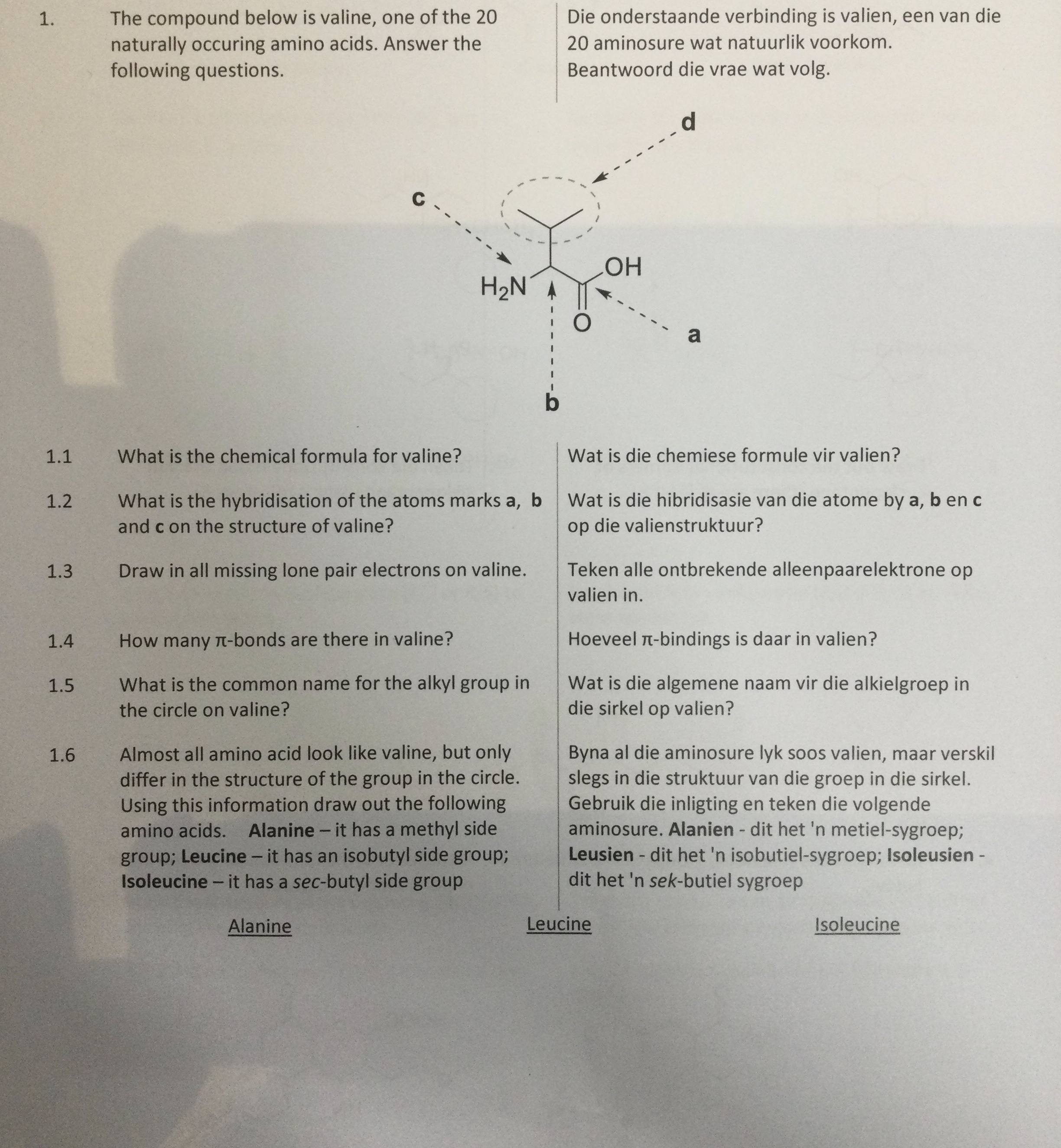 SOLVED: 1. The compound below is valine, one of the 20 naturally ...