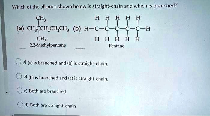 SOLVED:Which of the alkanes shown below is straight-chain and which is ...