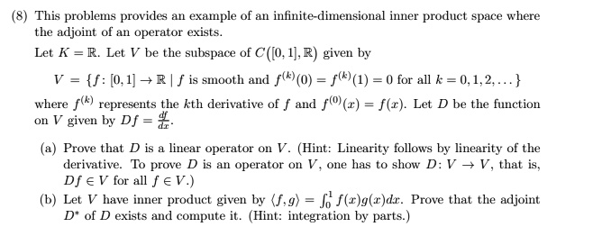 SOLVED: This problems provides an example of an inlinite-dimensional inner product space where ...
