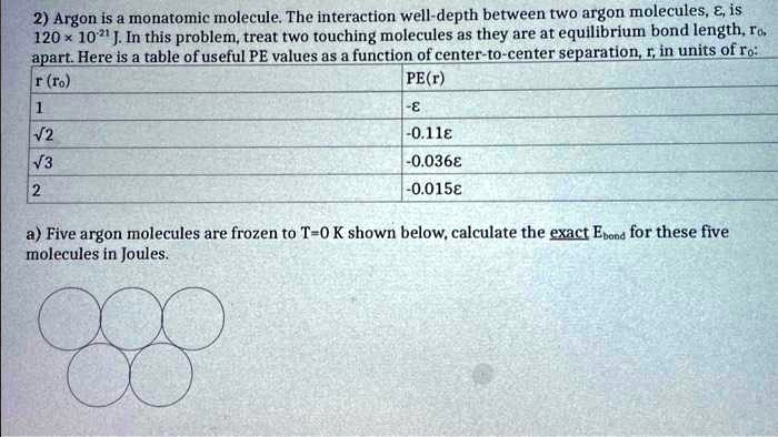 SOLVED: Texts: 1. Argon is a monatomic molecule. The interaction well ...