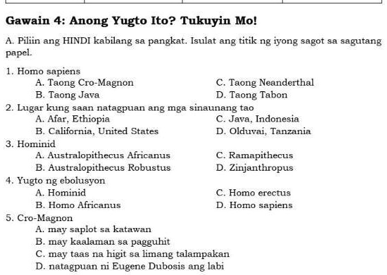 SOLVED: Pahelp po guys, thanks! Gawain 4: Anong Yugto Ito? Tukuyin Mol ...