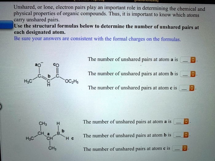 SOLVED: Unshared, or lone, electron pairs play an important role in ...