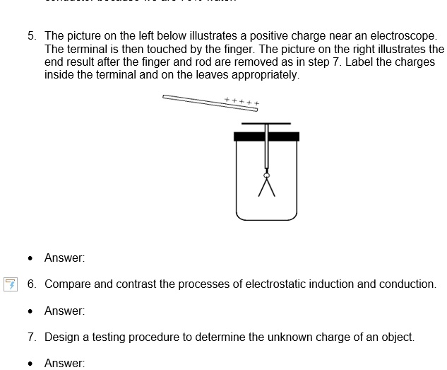 the picture on the left below illustrates a positive charge near an ...