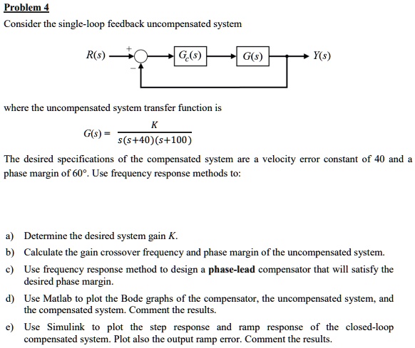 Solved Problem 4 Consider The Single Loop Feedback Uncompensated System Rs Gs Gs 