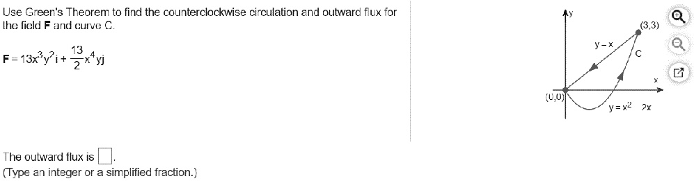 SOLVED: Use Green's Theorem to find the counterclockwise circulation ...