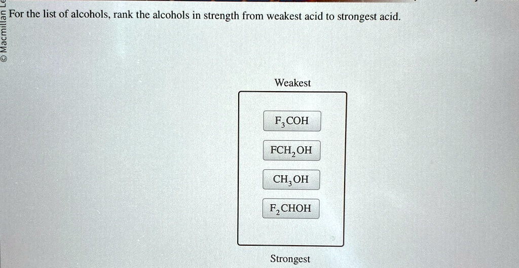 macmillan le for the list of alcohols rank the alcohols in strength ...