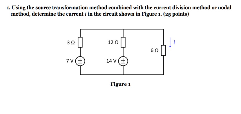 1. Using the source transformation method combined with the current division method or nodal ...