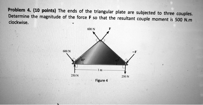 Problem 4. (10 points) The ends of the triangular plate are subjected ...