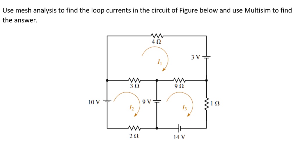Solved Kindly Use Multisim To Check The Calculated Answers Use Mesh Analysis To Find The Loop 8018