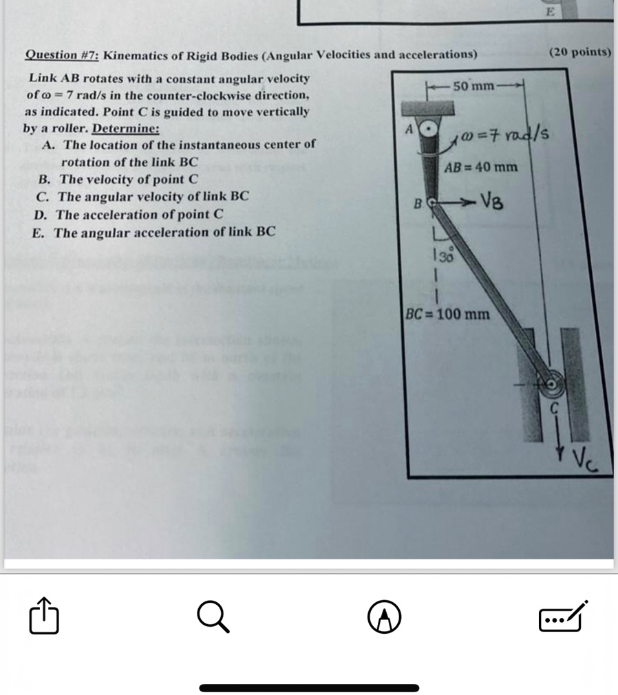 Question 7 Kinematics Of Rigid Bodies Angular Velocities And