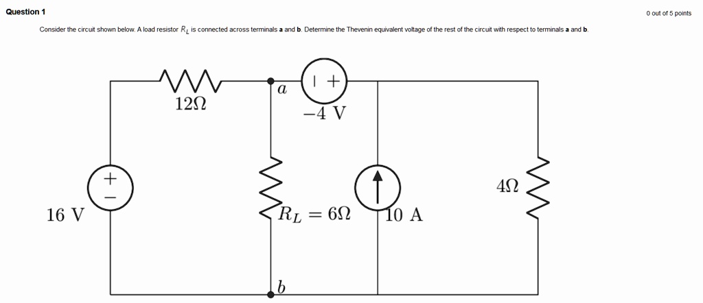 SOLVED: Question1 0 out of 5 points Consider the circuit shown below. A ...