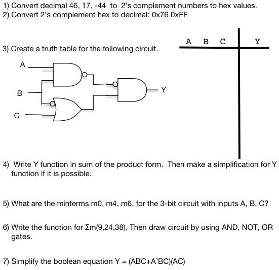 Solved 1 Convert Decimal 46 17 To 2 S Complement Numbers To Hex Values 2 Convert 2 S