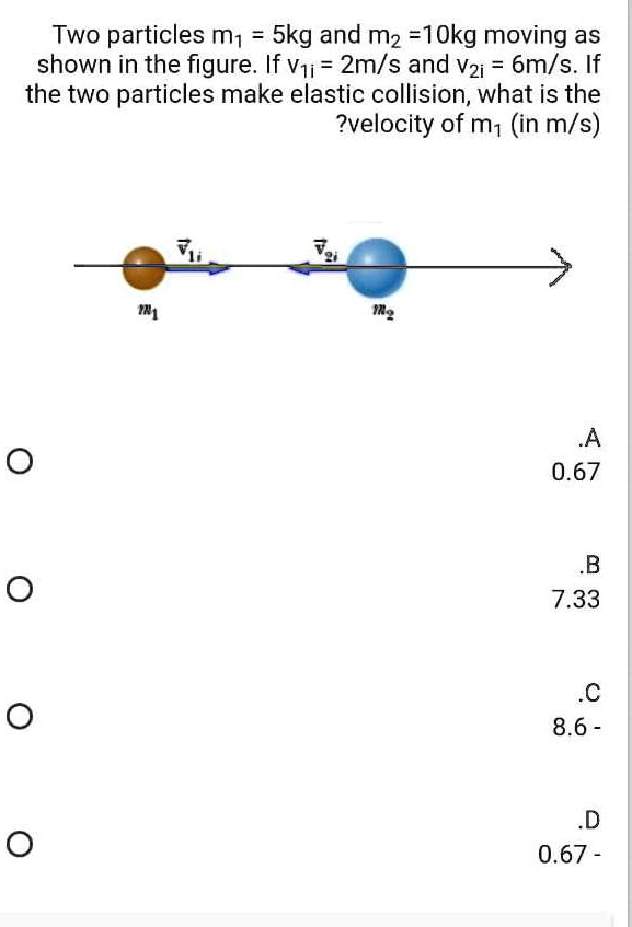 SOLVED: Two particles m1 = Skg and mz =1Okg moving as shown in the figure. If V1i = 2m/s and Vzi ...