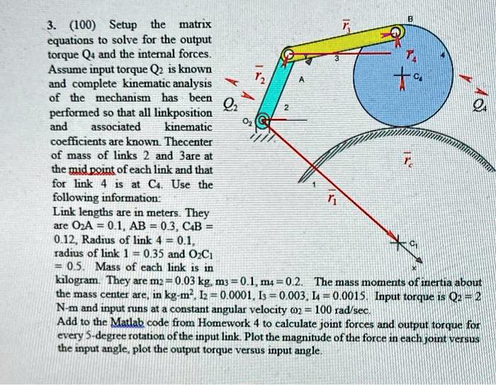 SOLVED: Set up the mathematical equations to solve for the output torque Q4 and the internal ...