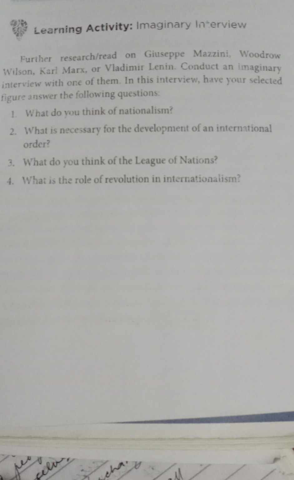 Learning Activity: Imaginary Interview Further research/read on ...