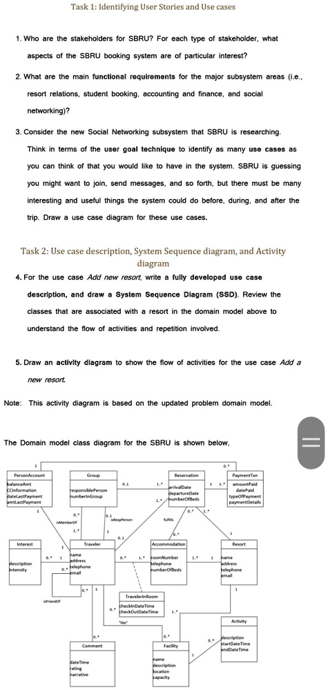 Task 1: Identifying User Stories and Use Cases 1. Who are the stakeholders for SBRU? For each ...