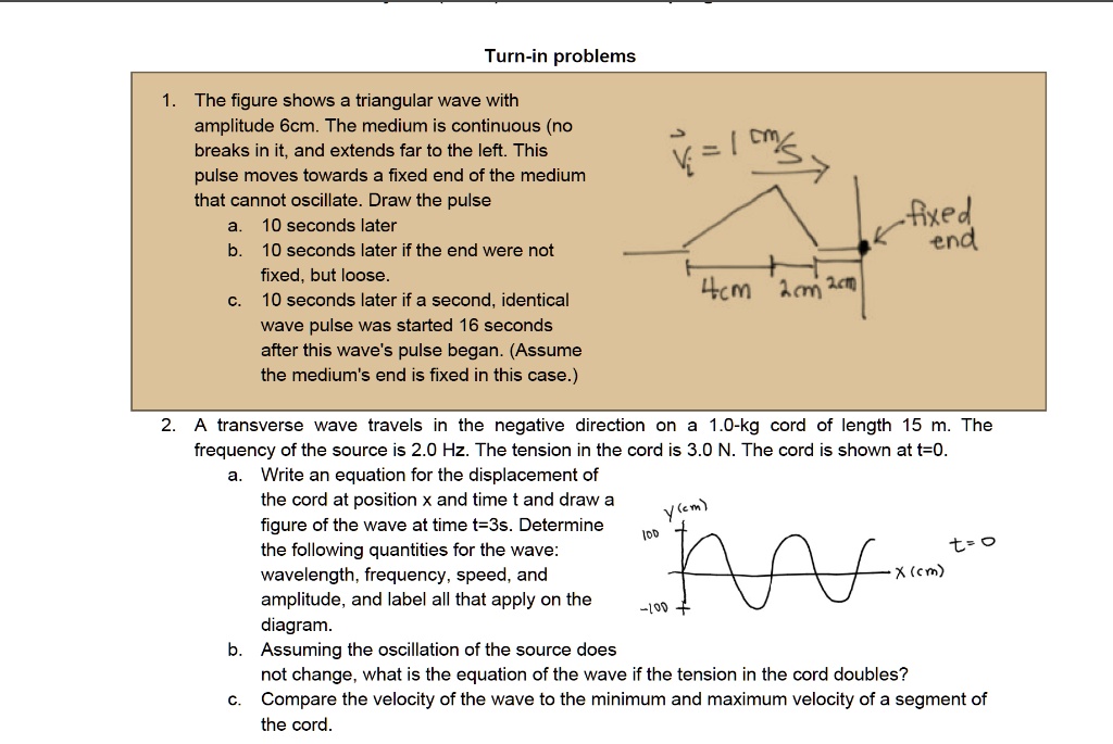 Turn-in problems 1. The figure shows a triangular wave with amplitude ...