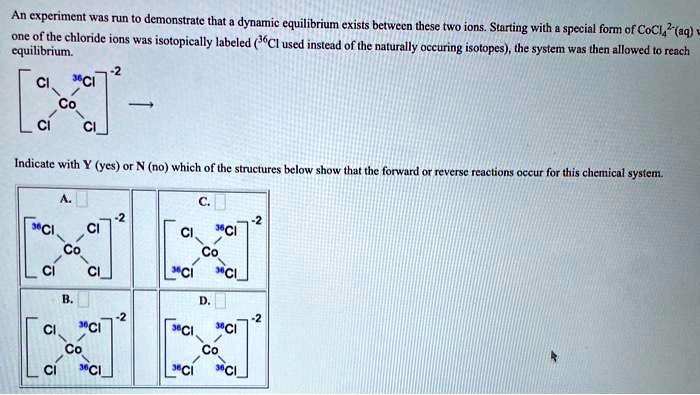 SOLVED: An experiment was run tO demonstrate that a dynamic equilibrium ...