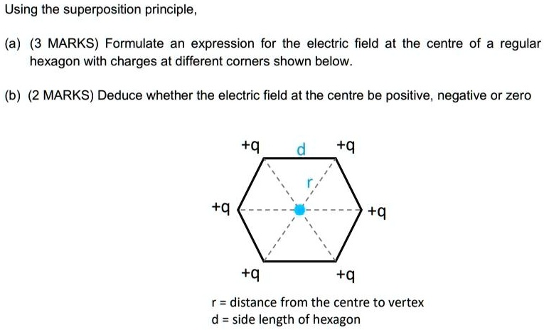 SOLVED: Using the superposition principle, (a)3 MARKS Formulate an expression for the electric ...