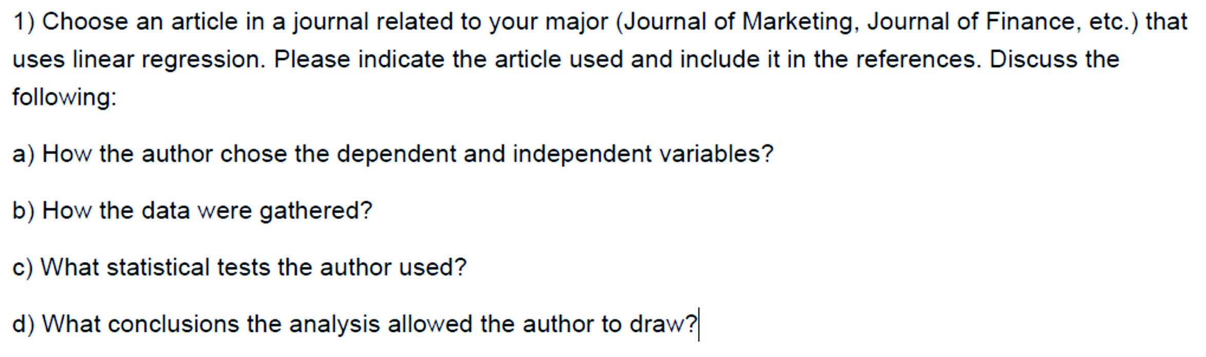 1 choose an article in a journal related to your major journal of ...