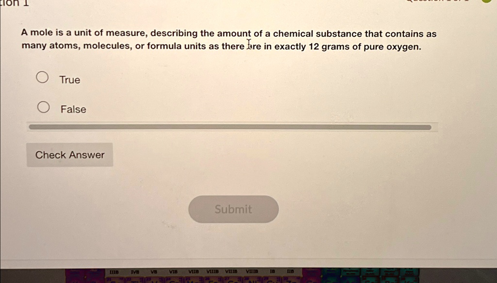 A mole is a unit of measure, describing the amount of a chemical ...