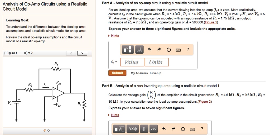 SOLVED: Analysis of Op-Amp Circuits using a Realistic Circuit Model Part A - Analysis of an op ...