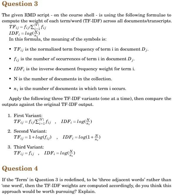 Question 3 The given RMD script - on the course shell - is using the ...