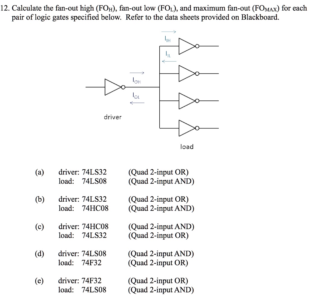 12. Calculate the fan-out high (FOH), fan-out low (FOL), and maximum ...