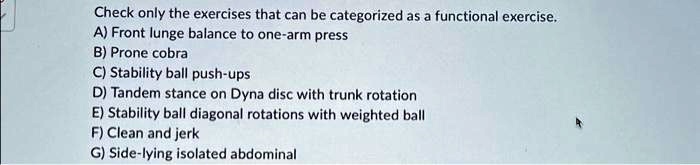 SOLVED: Check only the exercises that can be categorized as a ...